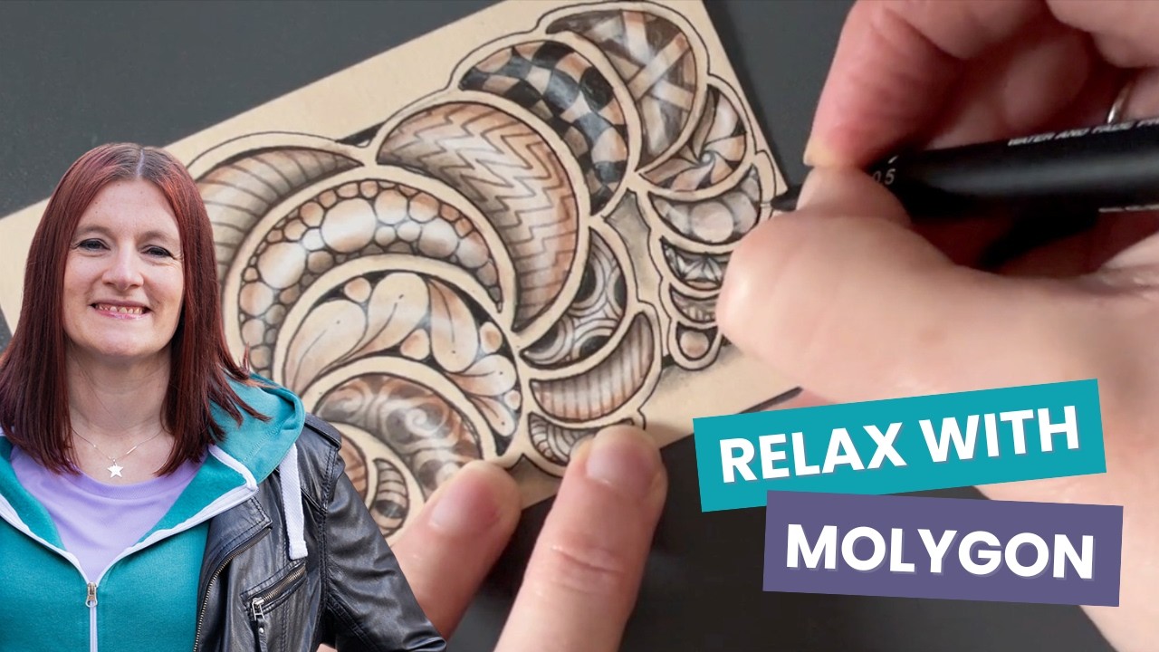 Molygon Zentangle® Tutorial | Easy Pattern for Relaxing Drawing
