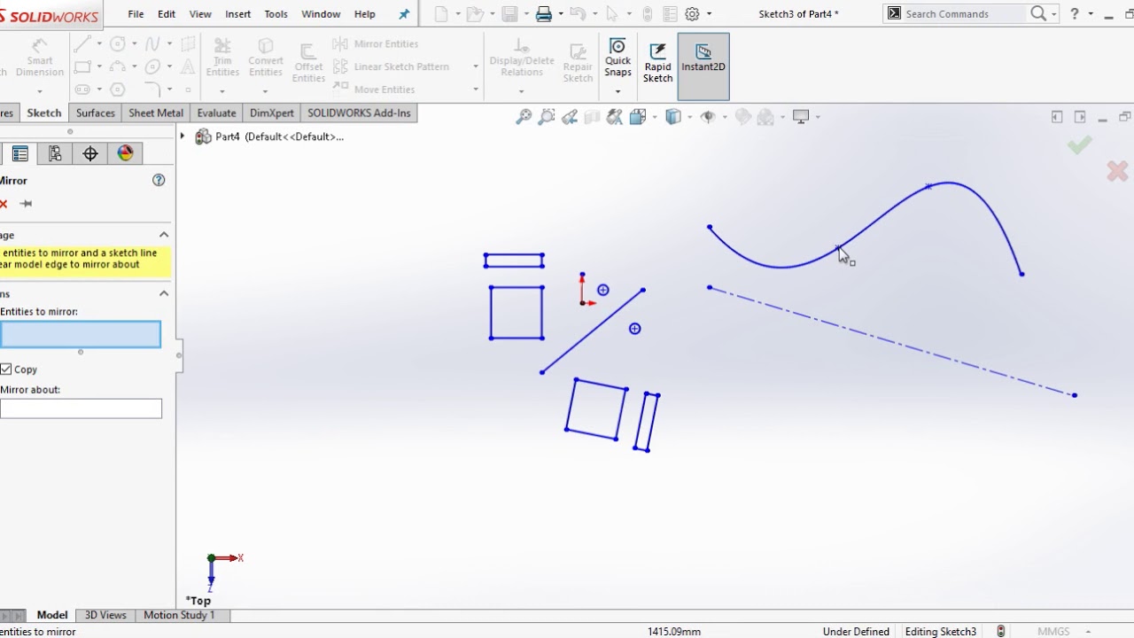 7. SolidWorks 2016 (Mirror Entity)