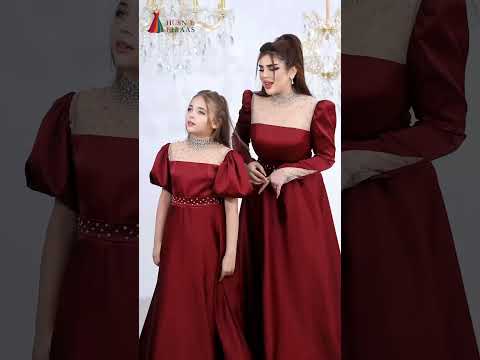 Elegant Matching Mother-Daughter Dress | Stunning Red Gown Look! πβ€οΈ #shorts