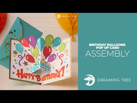 SVG File - Birthday Balloons Pop Up Card - Assembly Tutorial (For Cricut, Silhouette, and ScanNCut)