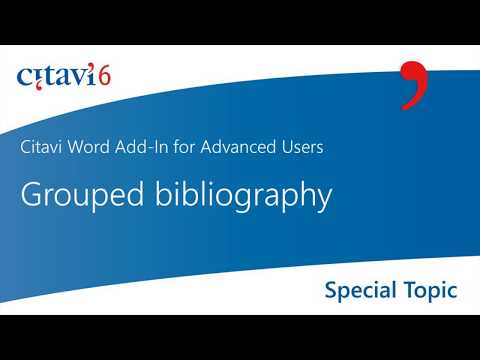 Citavi 6 Word Add-in: Grouped bibliography (3.2)