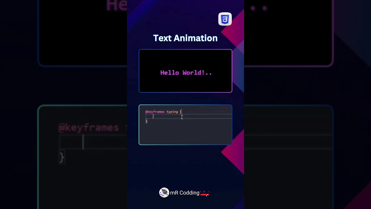Text Animation using html css #mrcodding #explore #shorts