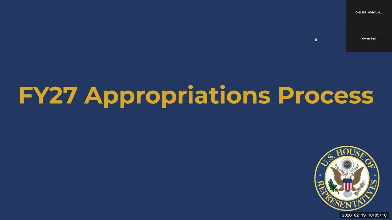 FY27 Congressional Appropriations Process