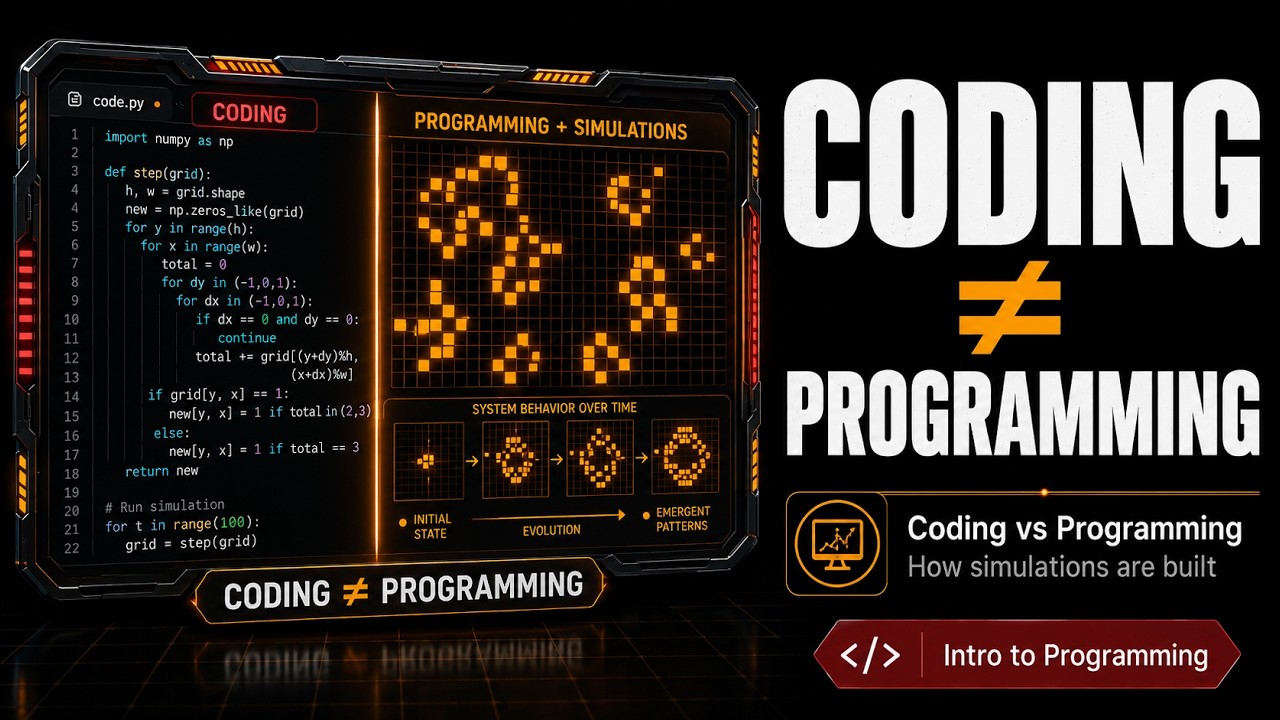 Coding vs Programming: How Simulations Are Built