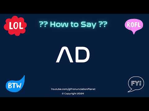 How to Pronounce 📅 AD CORRECTLY in English? | How to Say the Acronym AD? | Pronunciation Planet