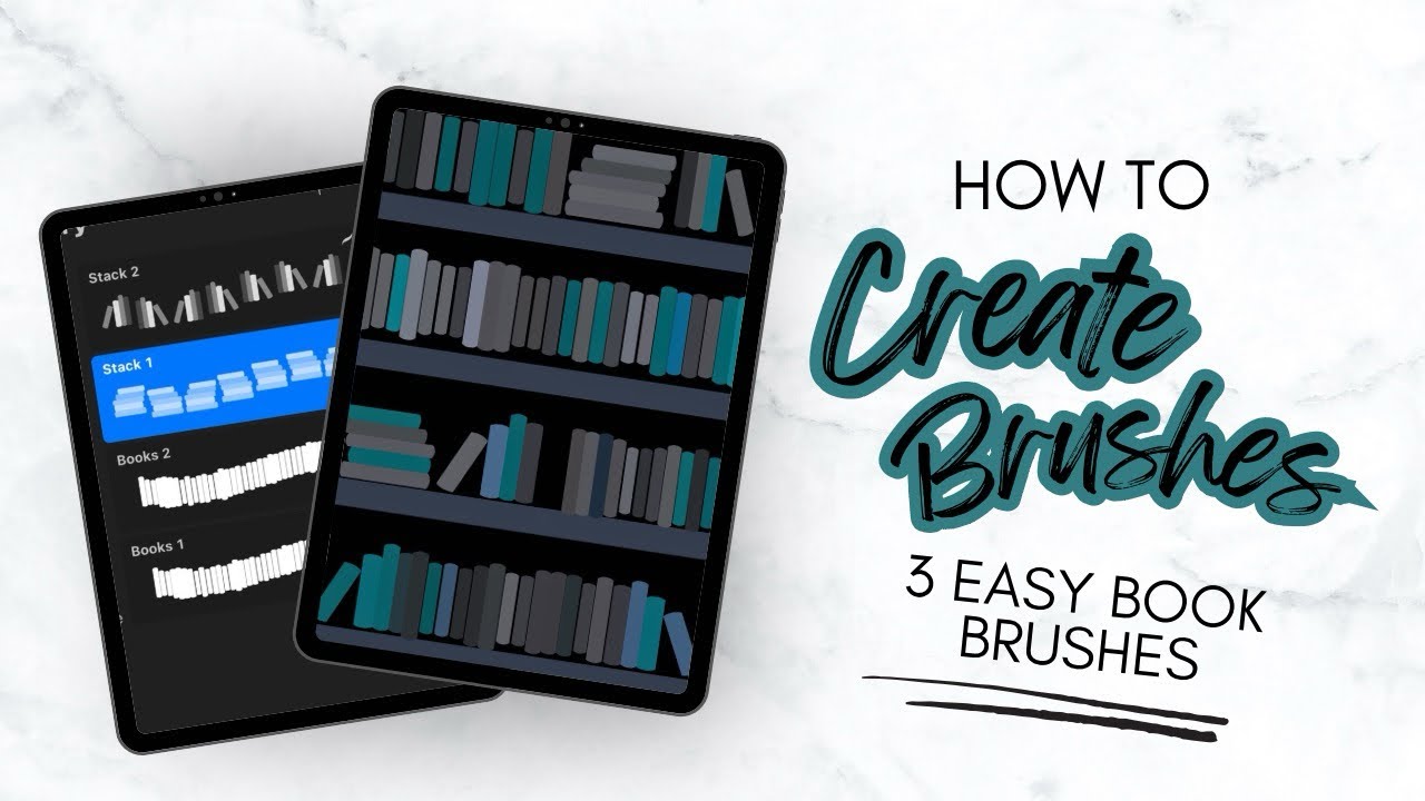 Create 3 Custom Book Brushes in Procreate | Easy Bookshelf Painting Tutorial