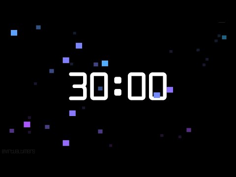 SILENT - 30 Minutes Count Up Time Tracker - Stopwatch - Chapters - Digital Rain Blue & Pink.