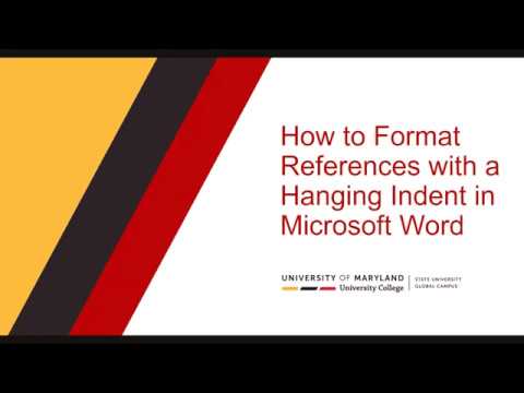 How to Format References with a Hanging Indent in Microsoft Word