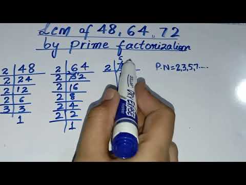 Lcm of 48 64 72 | lcm by prime factorization | 48 64 72 ka lcm | in Urdu/Hindi |