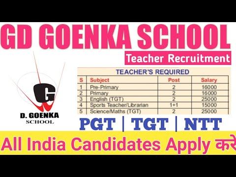 GD GOENKA SCHOOL VACANCY 2022 | UP TEACHER VACANCY 2022 | UP TEACHER RECRUITMENT 2022 | UPTET RESULT