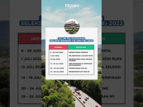 Jadwal Penting Seleksi Mandiri ITB 2022