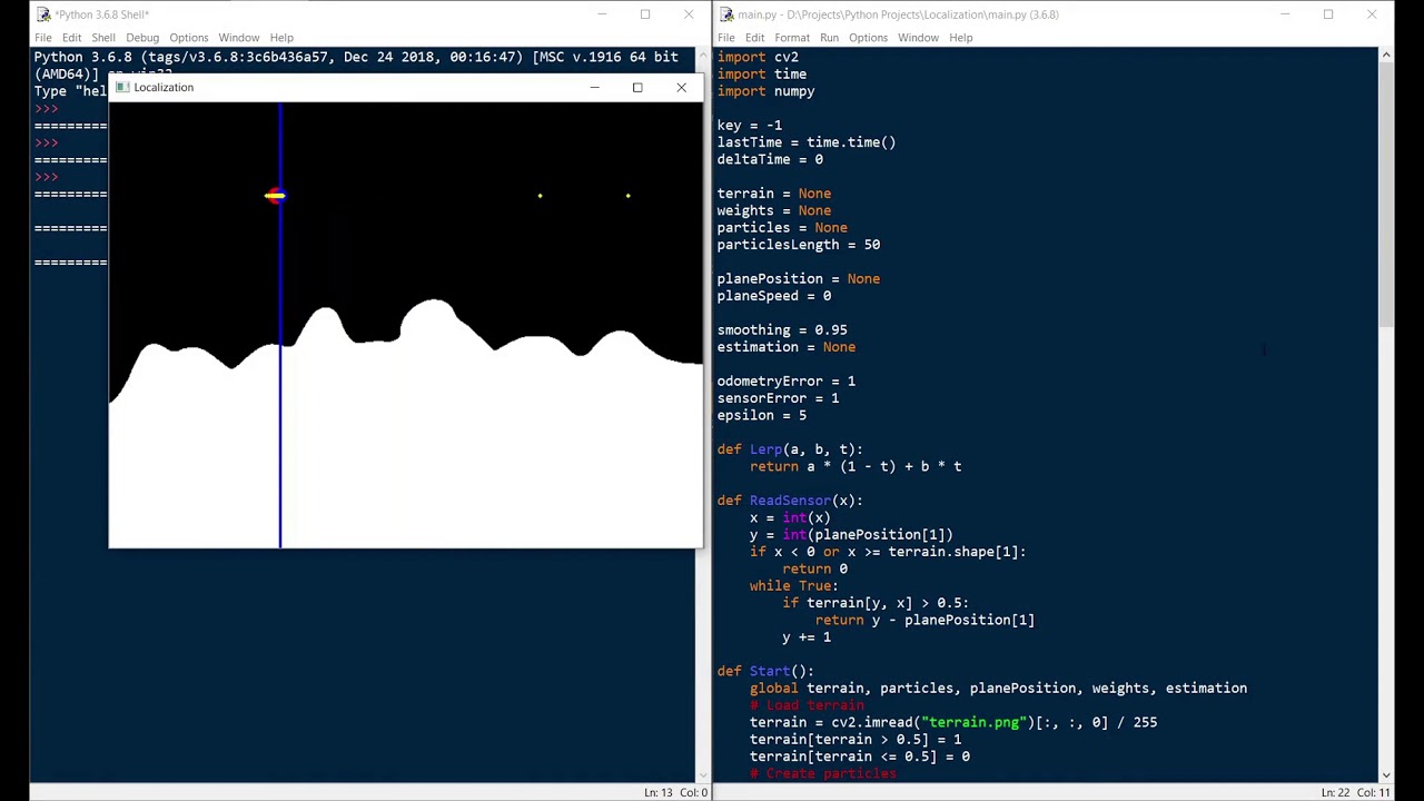 Python Particle Filter for Localization