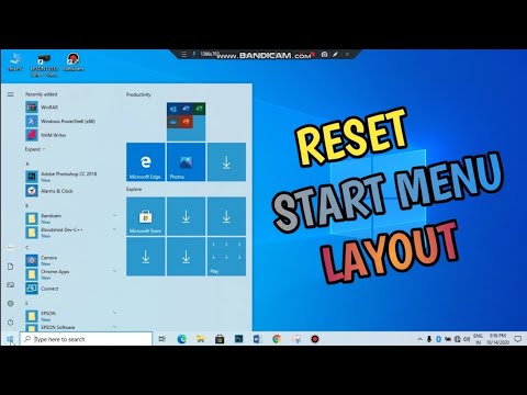 How to Reset windows 10 start menu layout !