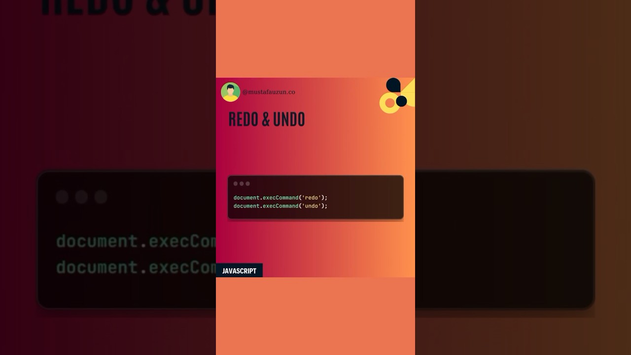 Javascript, Redo & Undo Command #javascript