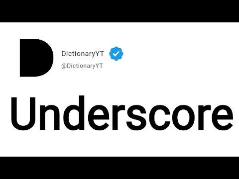 Underscore Meaning in English