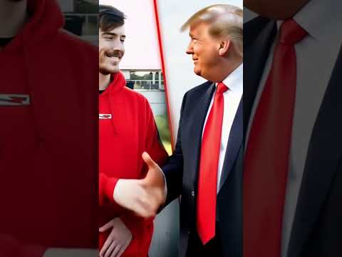 😀 Mr Beast meets Donald Trump #Trump #mrbeast #shorts