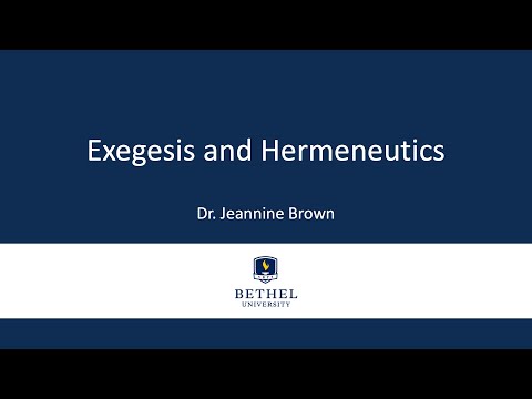 Exegesis and Hermeneutics