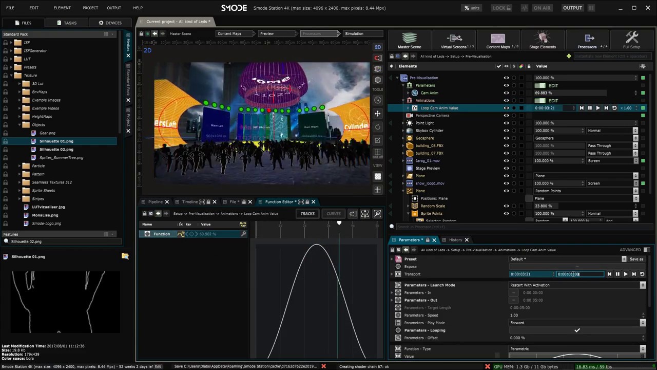 Create a stage previsualisation in Smode using several technics