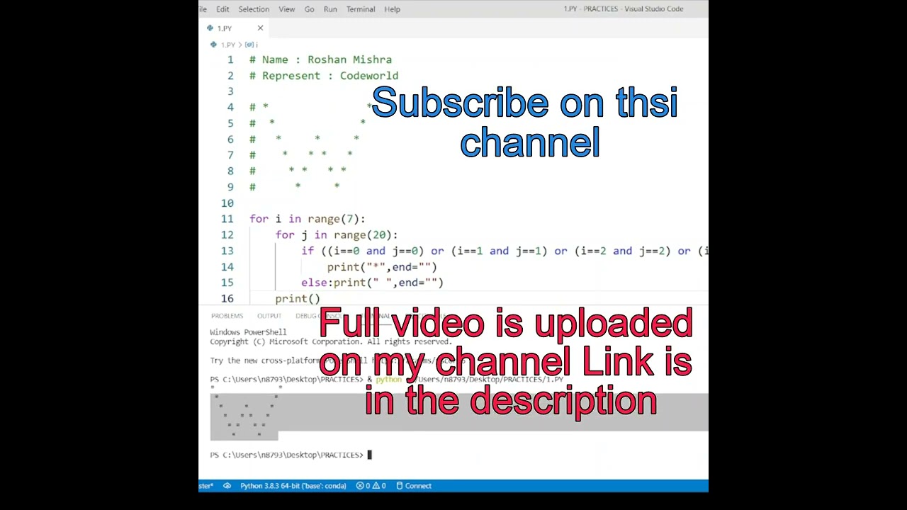 Alphabet  W  Python Pattern