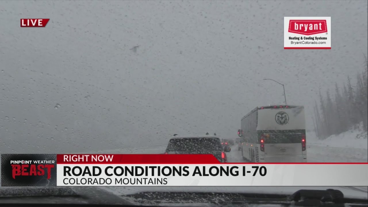 Road conditions along I-70  in the High Country