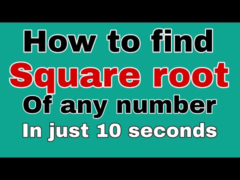 How to find square root of any number in just 10 seconds