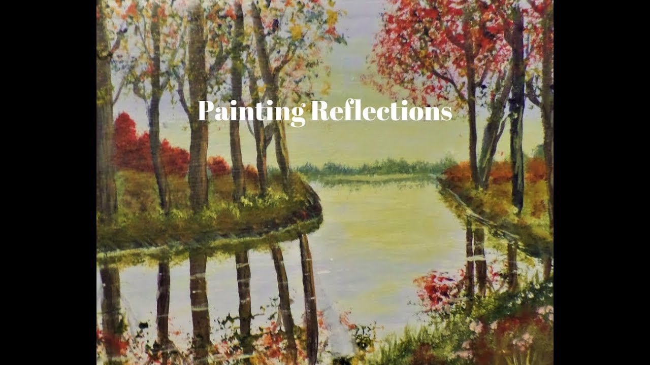 Step by Step How to paint Tree's and reflections with Acrylic Paint for beginners
