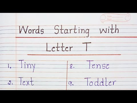 Words Starting with Letter T