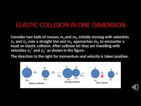 Lecture # 14 Elastic collision in one dimension