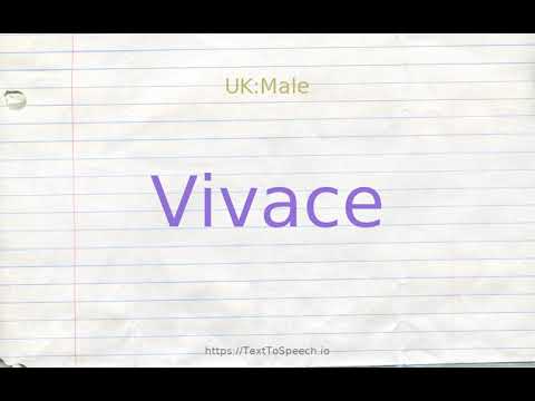 How to pronounce vivace