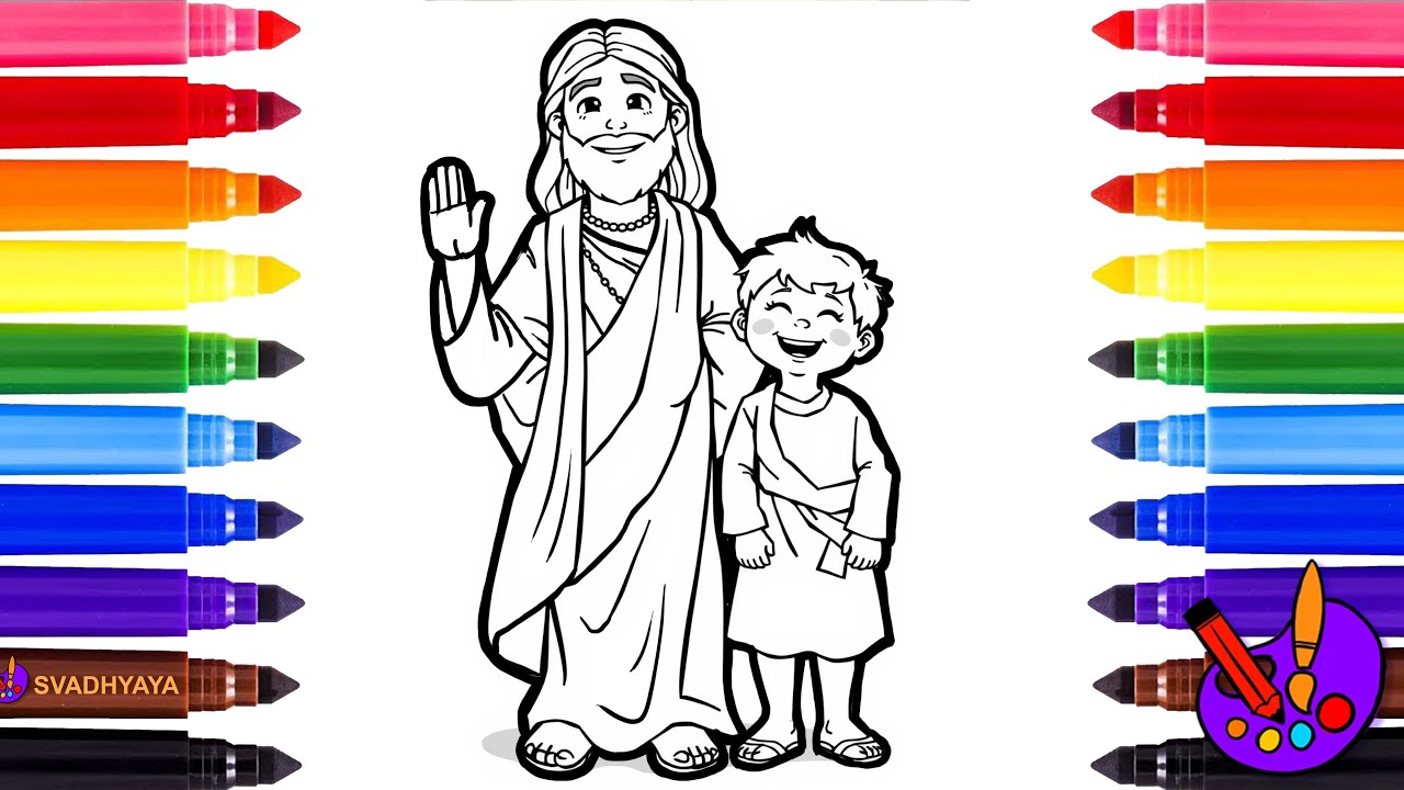 Jesus coloring pages, Christmas Coloring book, coloring for kids and toddlers
