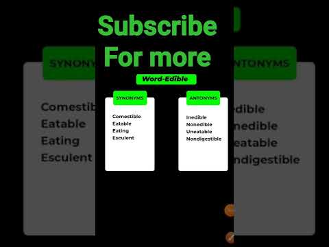 #shorts# Word Meaning - Edible | Antonym-Synonym of Edible. #subscribe #class #like #shorts