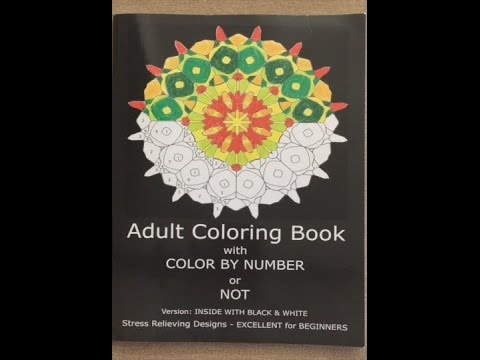 Adult Coloring Book with COLOR BY NUMBER or NOT flip through
