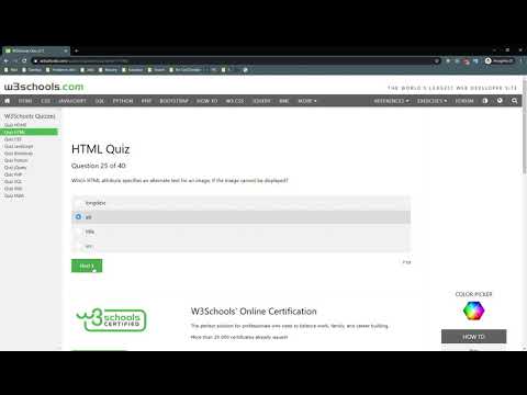 W3Schools HTML Quiz