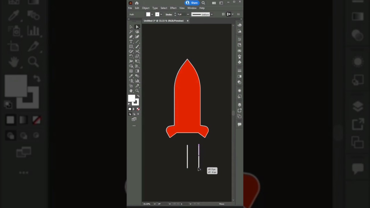 How to Create Rocket Icon in Adobe Illustrator Tutorial #chandryaan3 #rocket #illustrator