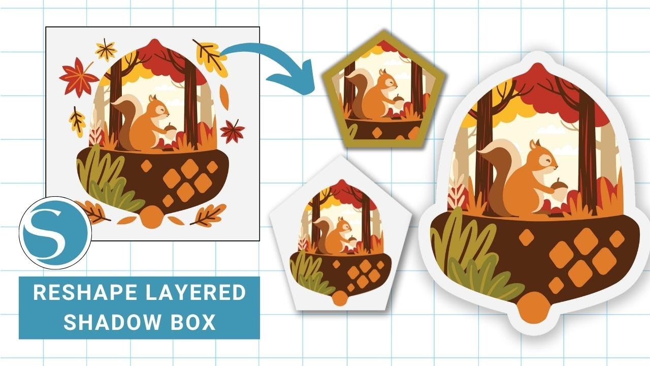 How to reshape layered shadow box template in Silhouette Studio