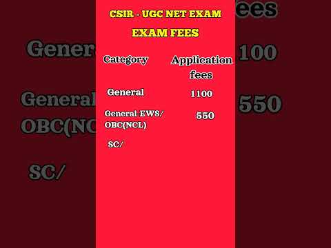 CSIR UGC NET EXAM | category & Application Fees| chemical sciences| srinivasan chemistry |