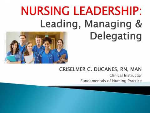 FUNDA LECTURE: Nursing Leadership Part 1 of 3
