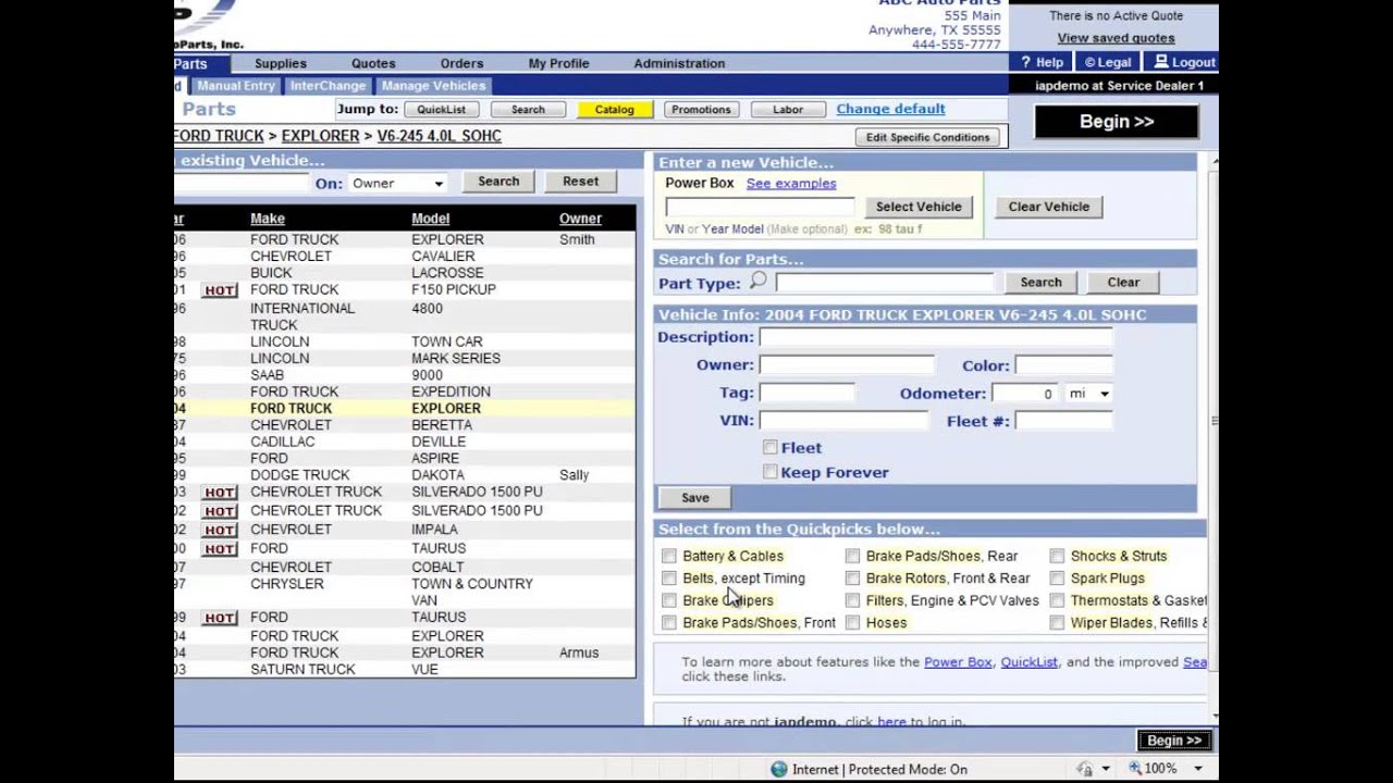 Using the QuickPick List