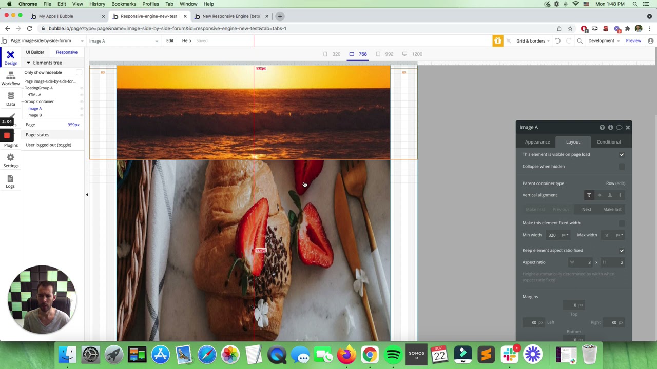 New Bubble.io Flexbox Responsive Engine Forum Response Images Collapse Min Width