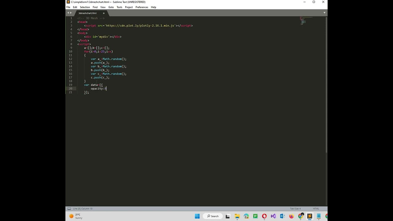 3D Mesh Chart using plotly javascript