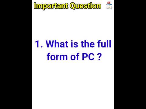1. What is the full form of PC ? @ssgkquiz3525