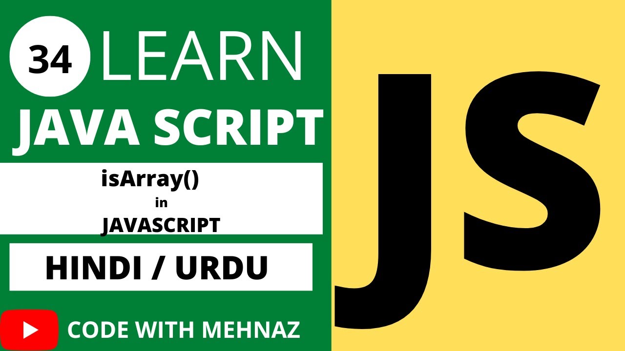 JavaScript isArray Tutorial in Hindi / Urdu