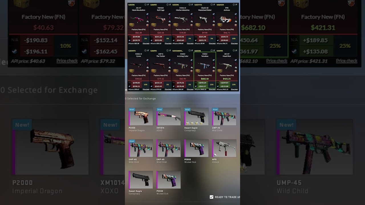 Doing a DAILY $700 FN M4A4 Temukau Trade up until I get one. (DAY 2)