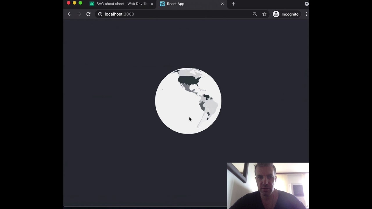 Integrating d3.js with React - World Chart - WorldMap d3 & React - Round World Map projection