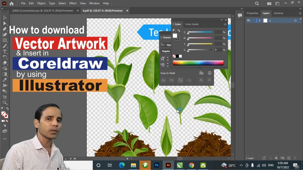 How to downolad Vector Artwork & Insert in Coreldraw by Using Illustrator