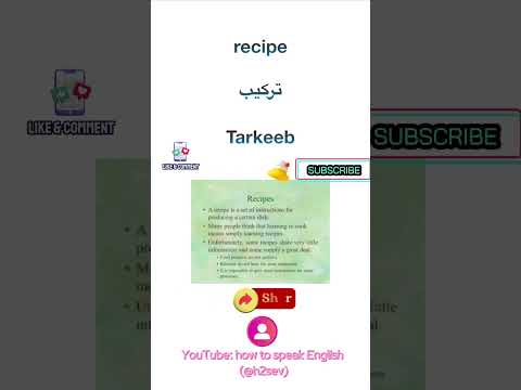 Recipe pronounciation means in urdu & hindi|tarkeeb means in English@H2sev