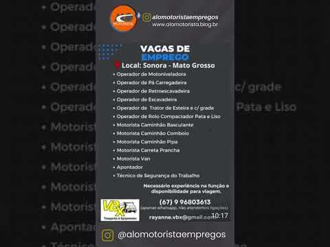 Vagas de emprego para Motorista