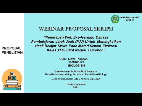 Webinar Proposal Skripsi Mata Kuliah Metodologi Penelitian Pendidikan Biologi