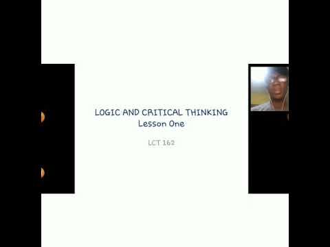 logic and critical thinking lesson one(LCT 162)
