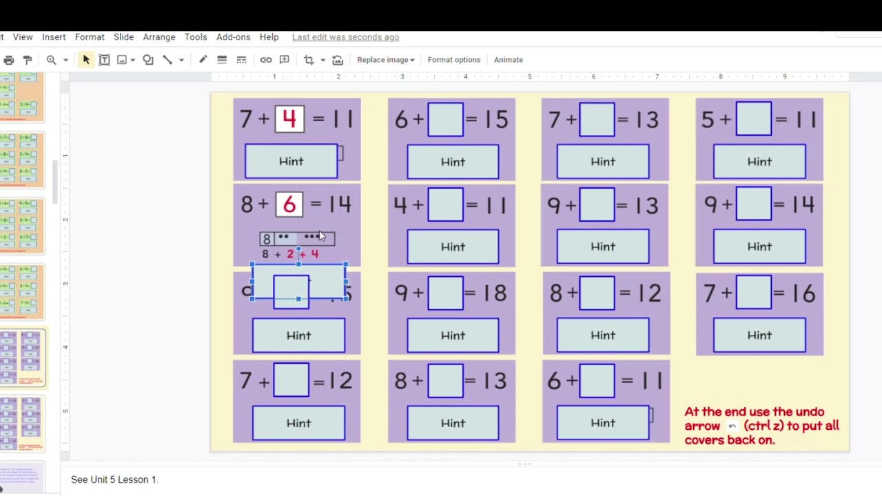 1st Grade Math Expressions Unit 7 Quick Practices